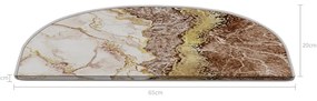 Nášlapy na schody ve světle hnědo-krémové barvě v sadě 16 ks 20x65 cm Golden Marble – Vitaus