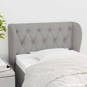 Čelo postele typu ušák světle šedé 83x23x78/88 cm textil 3117454