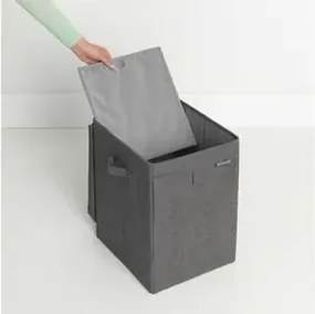 Brabantia Koš na prádlo 35 L stohovatelný černá / 44.5 x 37 x 32 cm