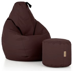 SakyPaky sedací set Hruška s taburetem hnědá čoko