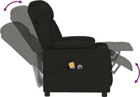 Elektrické masážní křeslo černé textil 3098791