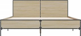 Rám postele dub sonoma 120 x 190 cm kompozitní dřevo a kov 3280023