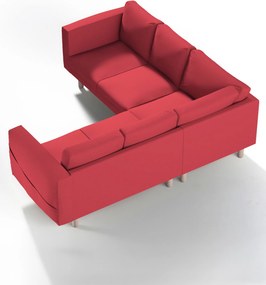 Potah na pohovku IKEA Norsborg rohová 4-místná barva červená látka pletený vzor