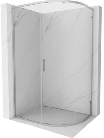 Mexen Exo sprchový kout půlkruhový asymetrický posuvný 120 x 90 cm, transparentní, chrom - 8131-120-090-01-00