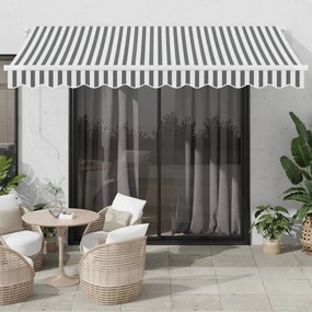 Automatická zatahovací markýza antracitová a bílá 350 x 250 cm 3310227