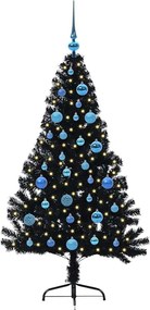Umělý osvětlený vánoční stromeček Černá 150 cm PVC 3397135