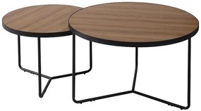Casarredo - Komfort nábytek Kulatý konferenční stolek MOLY II sada 2 kusů, ořech/černý kov