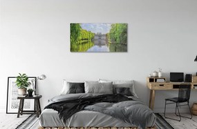 akrylový obraz Varšavský Palác lesního jezera 100x50 cm