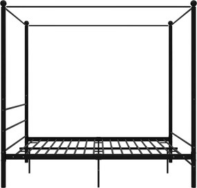 Rám postele s nebesy černý kovový 200 x 200 cm 325069