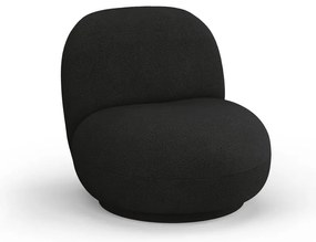 Černé křeslo z textilie bouclé Chuck – Micadoni Home