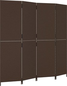 vidaXL Dělící stěna 4 panely polyratan [365345] Barva: Černá