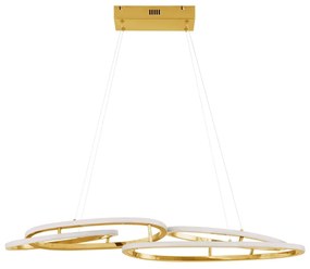 Zlaté kovové závěsné LED světlo Nova Luce Nudos 90 cm