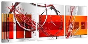 Abstraktní obraz (s hodinami) (90x30 cm)