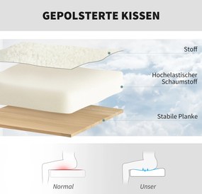 HOMCOM Otočná kancelářská židle na kolečkách, židle ke stolu, fleecová látka, pěna, výškově nastavitelná, home office, krémově bílá