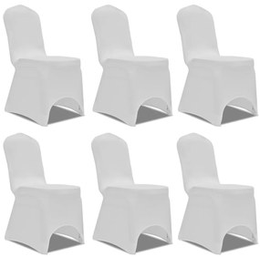 Potahy na židle strečové bílé 6 ks - Default Title