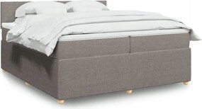 Box Spring Postel S Matrací Textil Taupe Hladký design 200 x 200 cm
