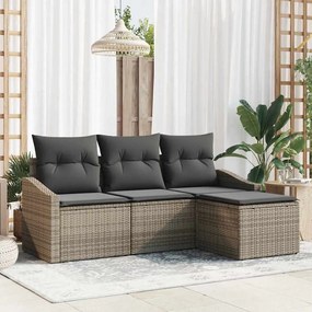 Set pohovek 4 ks Šedá polyratan 3346669