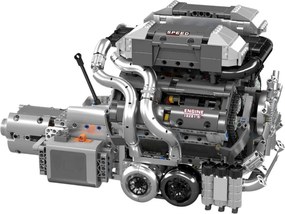 LEAN Toys Stavebnicové kostky – motor V8, převodovka, 2024 dílů