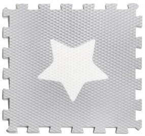 Vylen Pěnové podlahové puzzle Minideckfloor s hvězdičkou Světle šedý s bílou hvězdičkou 340 x 340 mm