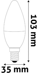 Prémiová LED žárovka svíčka E14 4,5W 470lm denní, ekv. 40W, 3 roky