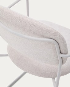 Béžová kovová jídelní židle s područkami Meli – Kave Home