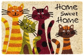Kokosová vnitřní čistící vstupní rohož FLOMA Ruco Cats Home Sweet Home - 40 x 60