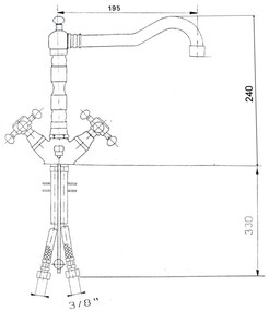 Sapho Antea 3122 dřezová baterie s retro hubicí chrom/zlatá