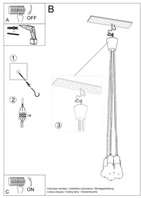 Závěsné svítidlo Diego 5, černé tělo svítidla