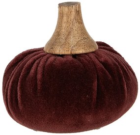 Vínová sametová dekorace dýně Pumpkin S - Ø 9*8 cm