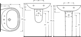 Ege Vitrifiye Ege Vitrifiye, Keramické umyvadlo 60x48cm, bílá, 10601
