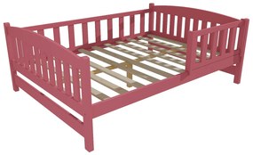 Dětská postel DP 002 XL se zábranou (Barva dřeva: barva růžová, Rozměr: 160 x 200 cm)