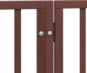 Zábrana pro psy s dvířky skládací 6 panelů hnědá 480 cm topol 3155577
