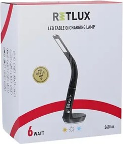 RETLUX RTL 204 StmívatelnáLED lampa Qi 6W černá