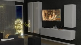 RTV stolek visící VIDA 1 100cm Bílý lesk
