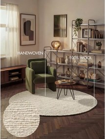 Krémový ručně tkaný vlněný kulatý koberec ø 200 cm Bexley Woolwich – Ted Baker