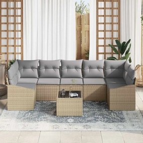 Set pohovek 8 ks Beige a šedá polyratan 3355309