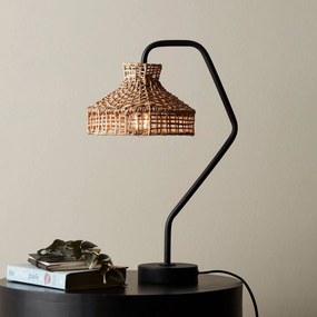 PR Home Stolní lampa Loft, ratan, výška 49 cm, Ø 28 cm