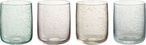 4ks barevná sklenička na vodu s bublinkami Louise - Ø7*9cm / 310ml
