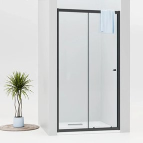 NICOL Black 105 čiré Sprchové posuvné dveře do niky černé