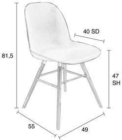 Béžové jídelní židle v sadě 2 ks Albert – Zuiver