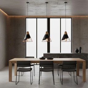 Toolight - Skandidávská závěsná stropní lampa APP225-1CP, černá-hnědá-růžová zlatá, OSW-00892