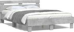 vidaXL Rám postele s čelem 120 x 190 cm kompozitní dřevo [3207451] Barva: Betonová šedá