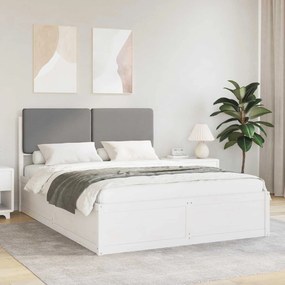 Rám postele s čalouněným čelem s čelo Světle šedá 140 x 200 cm 3398163