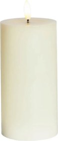 LED svíčka na baterie vosková Sille Ivory, Ø 7,5 × 15 cm, bílá, 2× AA