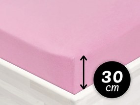 Jersey napínací prostěradlo na vysokou matraci JR-008 Růžová lila 140 x 200 - výška 30 cm