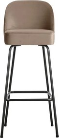 Béžová sametová barová židle (výška sedáku 79 cm) Vogue – WOOOD