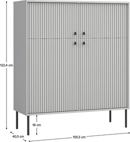 Skříňka ARIS 2D2D, šedá