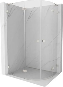 Mexen Lunar, L půlkruhový sprchový kout naklápěcí doleva 90 x 70 cm, 8mm čiré sklo, ocelový profil, 833L-090L-070P-97-00
