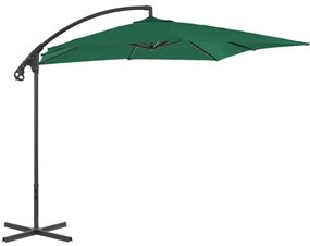 Konzolový slunečník s ocelovou tyčí 250 x 250 cm zelený - Default Title