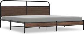 Kovový rám postele bez matrace hnědý dub 200 x 200 cm 3318702
